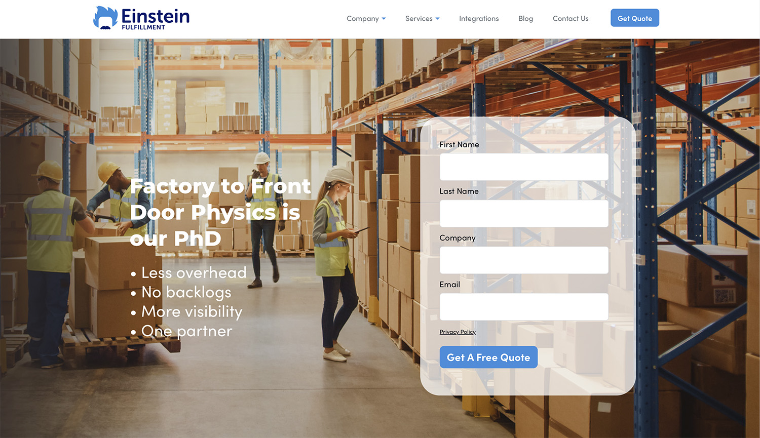 Einstein Fulfillment - Website Design - Watch Me Design