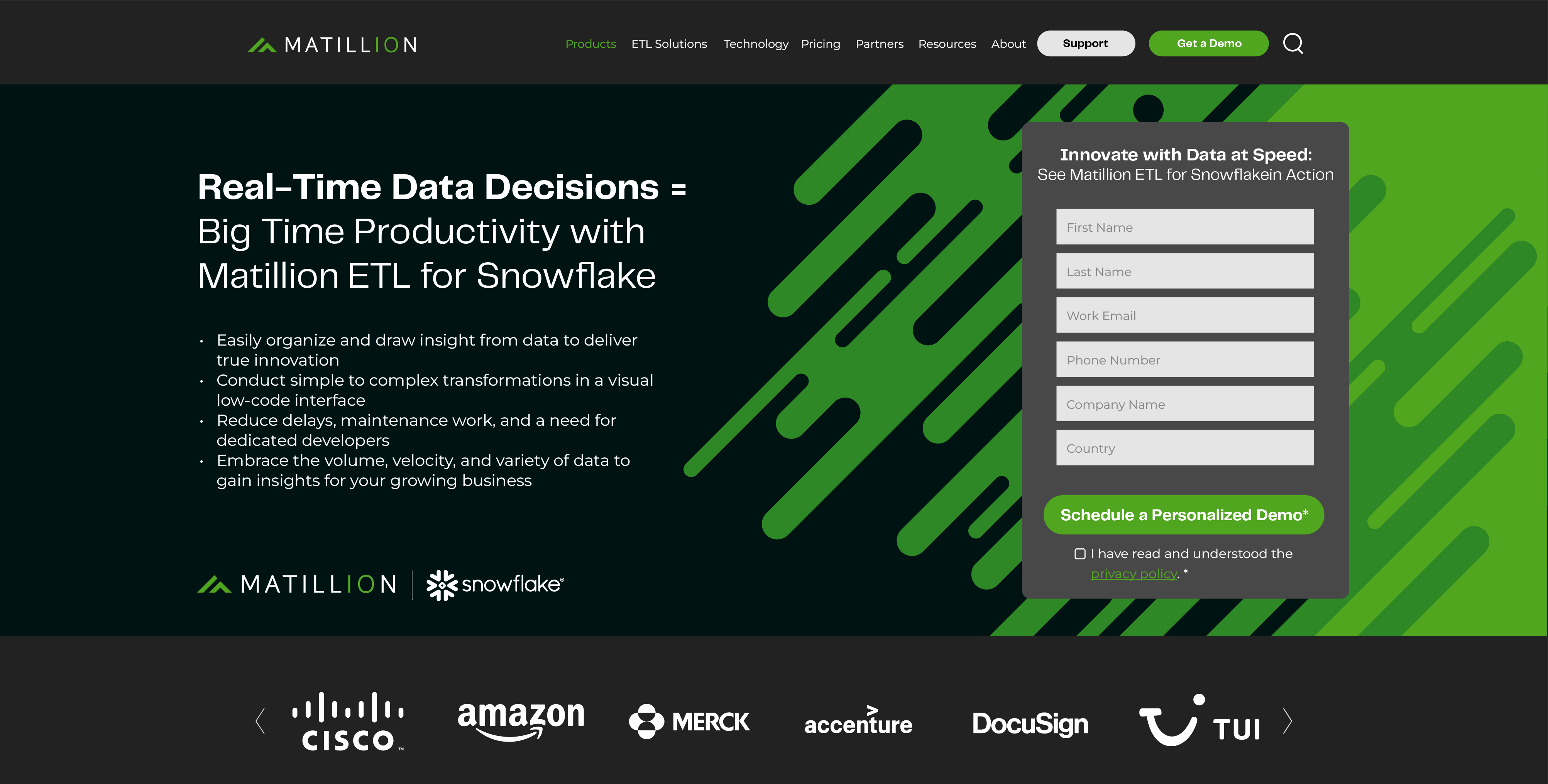 Matillion - Landing Page - Watch Me Design